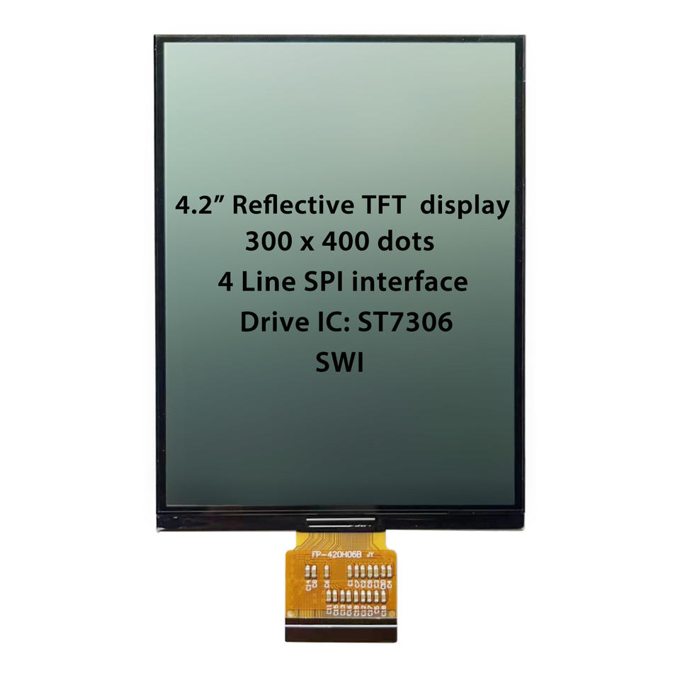 4.2" 300x400 White Black TFT Reflective MONO Display LCD Module