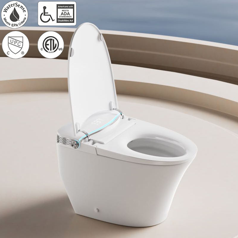 Smart Toilet Ceramic Fully Automatic Dual-Flush Remote Control Floor ...