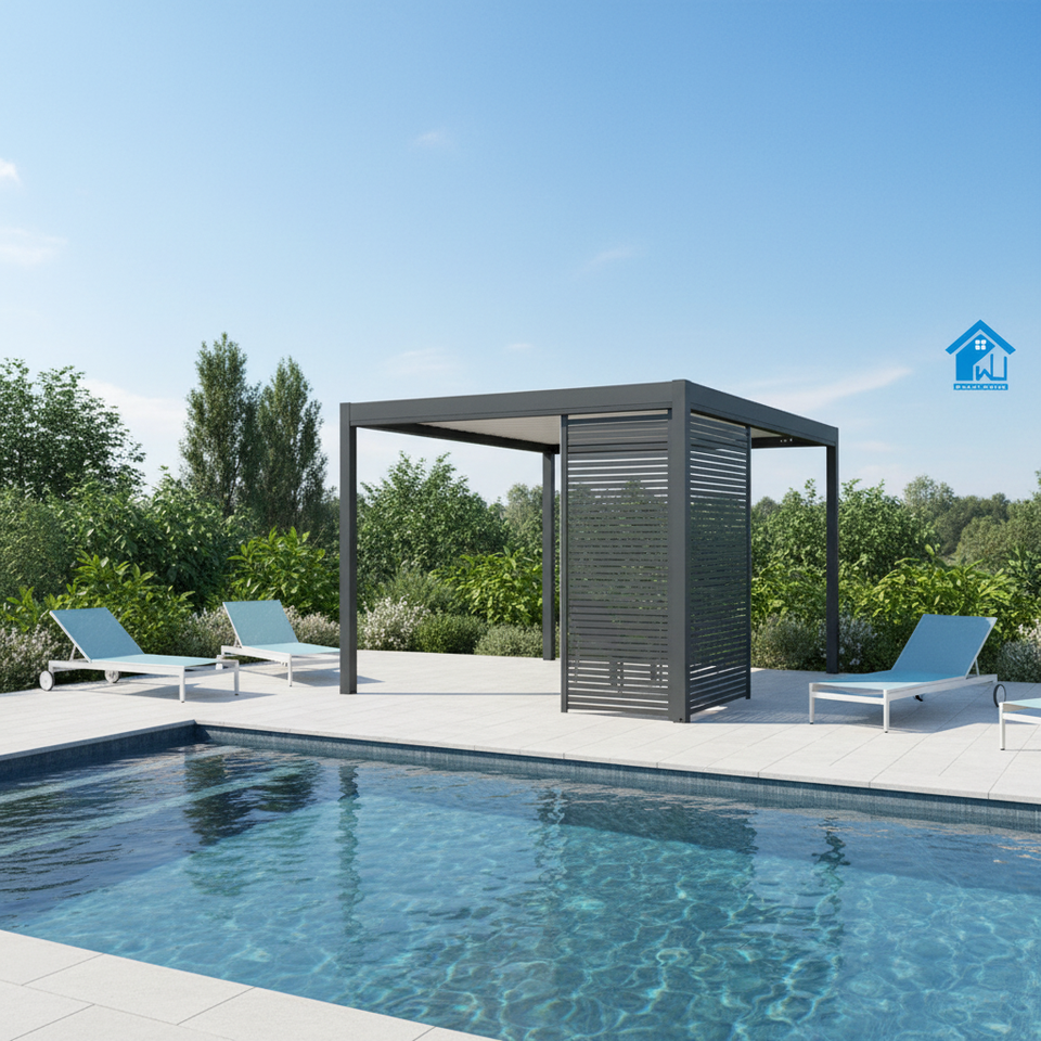 Sweet Home Aluminum Pergola Motorized Louver Roof Backyard Pergola ...