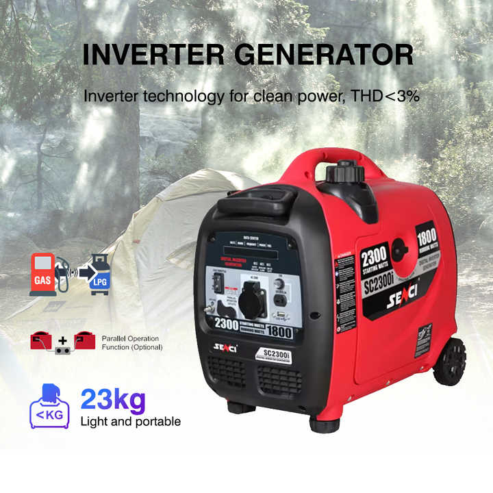 Senci Dual Fuel Generator - 3500W Silent Power for Home & Camping