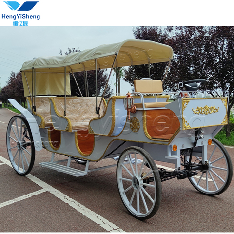 Luxury Electric Golden Royal Horse Carriage Wedding Horse Carts/ Coach ...