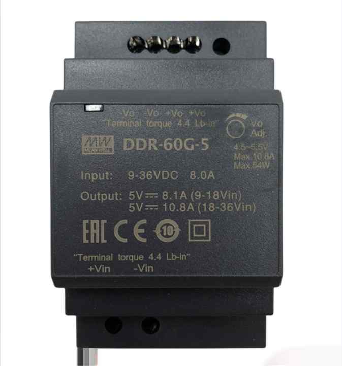DDR-60G-5 24v to 5v 12v to 5v Din Rail Type Converter MeanWell Original ...