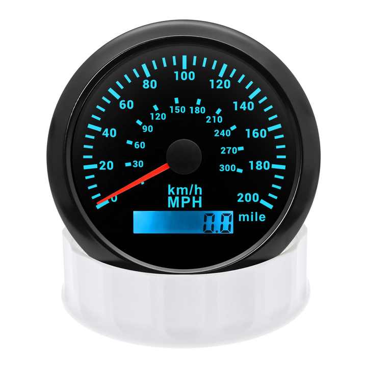 85mm Black GPS Speedometer 0-200MPH 300KMH for Cars & Boats