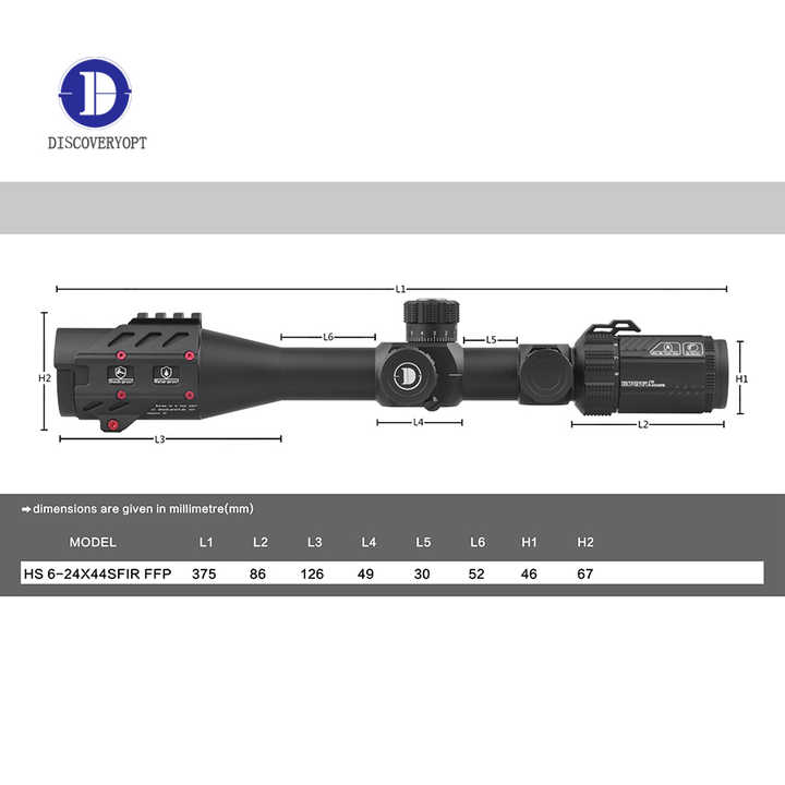 Discoveryopt Long Range Scope - 6-24X44SFIR FFP Illuminated