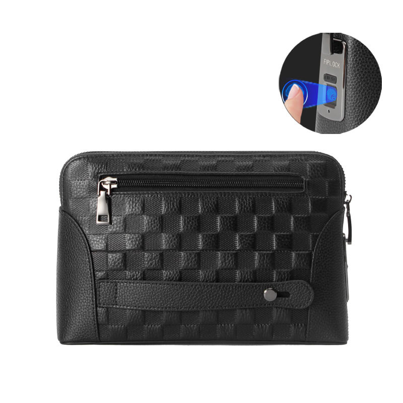 Black Clutch Handbags - Water Resistant & Fingerprint Lock
