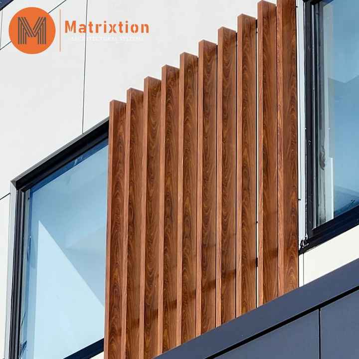 Timber Look Batten Aluminum Facade Panels for Buildings Exterior