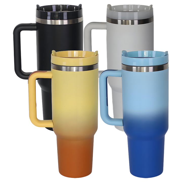 Wz*40oz Bottle&Handle Hot Mug Cup Thermal Stainless Steel Tumbler with ...