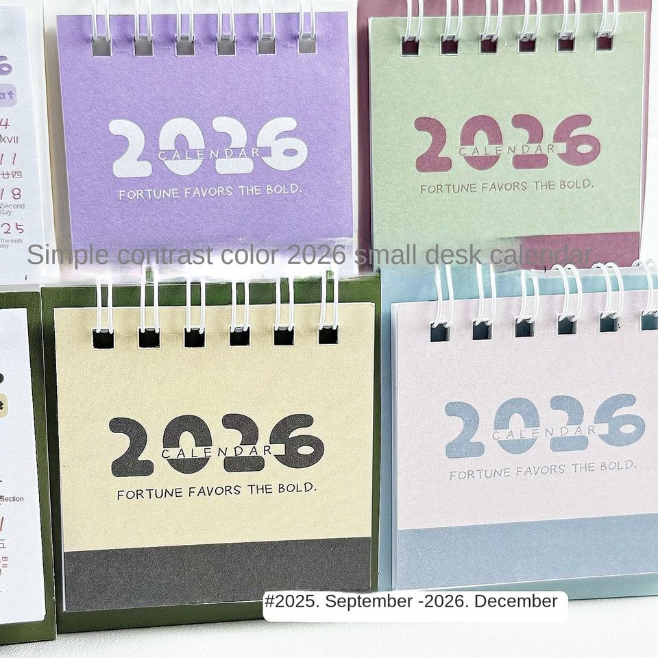 Simple Color Matching 2026 Calendar Mini Office Calendar Desktop ...