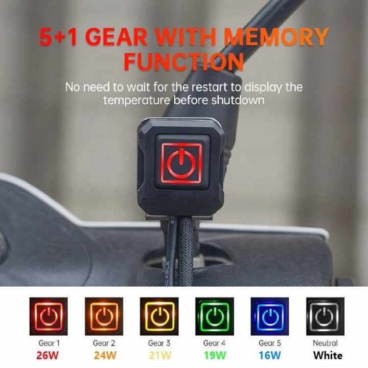 12V Motorbike Universal Heating Grips Velcro Design 6 Gears Adjustable ...