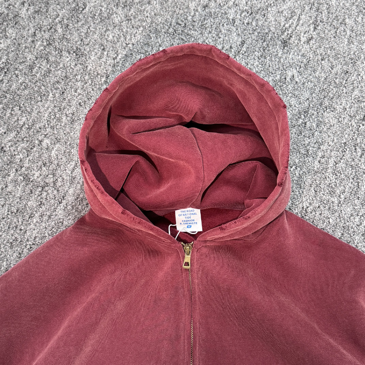 Shop Custom Heavyweight Vintage Zip up Acid Wash Pullover