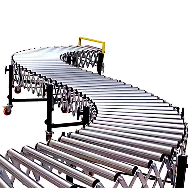 Container Truck Unloading Bidirectional Roller Conveyor Electric Drum ...