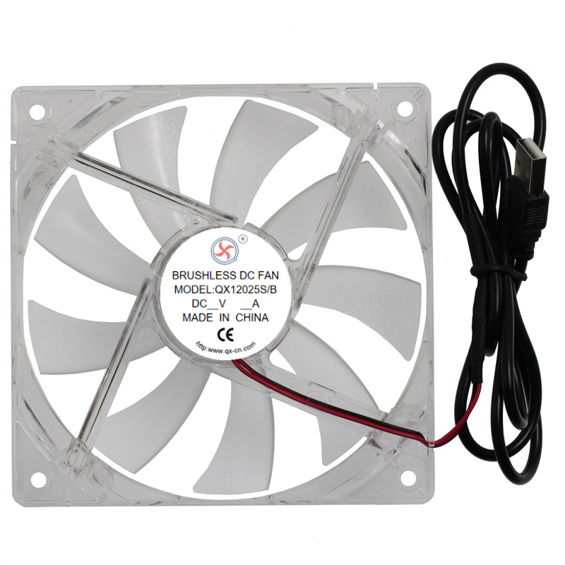 QX12025-TP 120x120x25mm 5V Ventilador USB sin Escobillas con LED Blanco ...