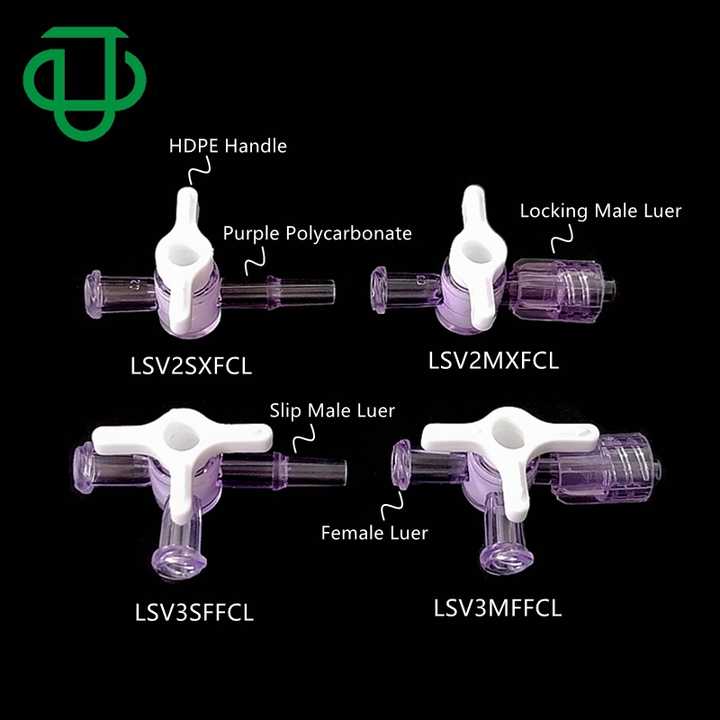 JU Small One Way Stopcock Luer Valve - Plastic Three Ways Flow Control