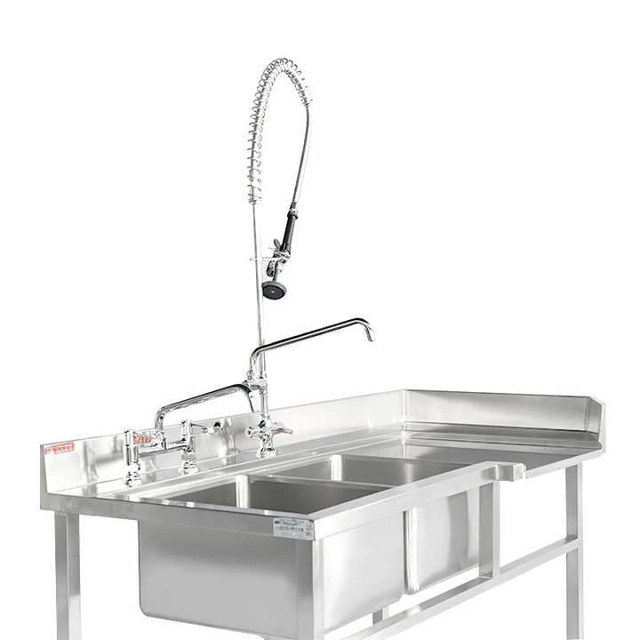 Commercial Kitchen Stainless Steel Double Bowl Wash Sink with Modern ...