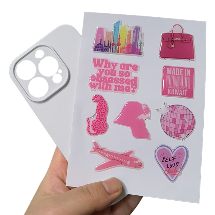 Wholesale Mobile Phone Back Cover Stickers A6 Die Cut Epoxy Dome Gel ...