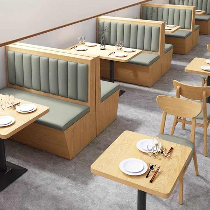 Modern Fast Food Cafe Shop Furniture KTV Club I Shape Wood Leather ...