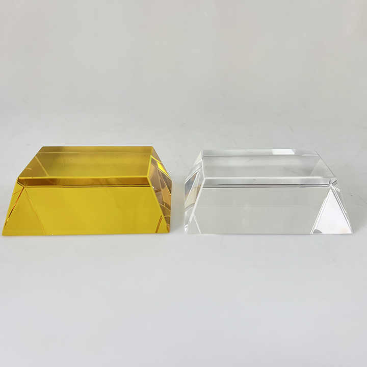 Clear Yellow Trapezoid Crystal Base for Trophy Awards MH-TF0271 ...