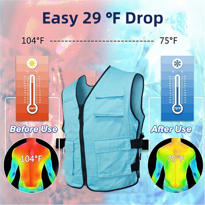 PCM Cooling Vest for Men With Ice Bag Adjustable Ice Vest Suit Heat ...