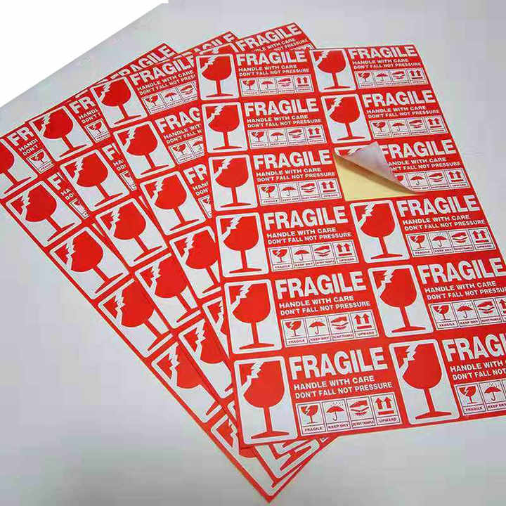 Pink Fragile Stickers Labels - Customized Eggshell Stickers