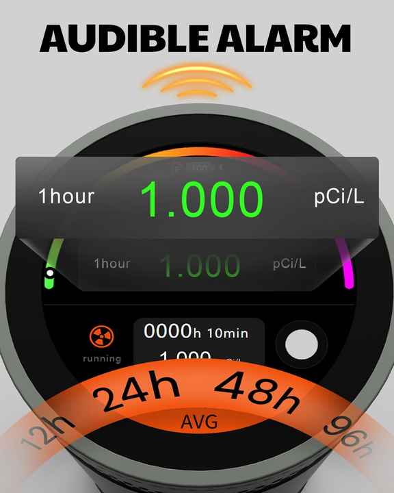 RM-75 Radon Detector With Touch Screen Pulsed Ion Alarm Sensor Home Air ...