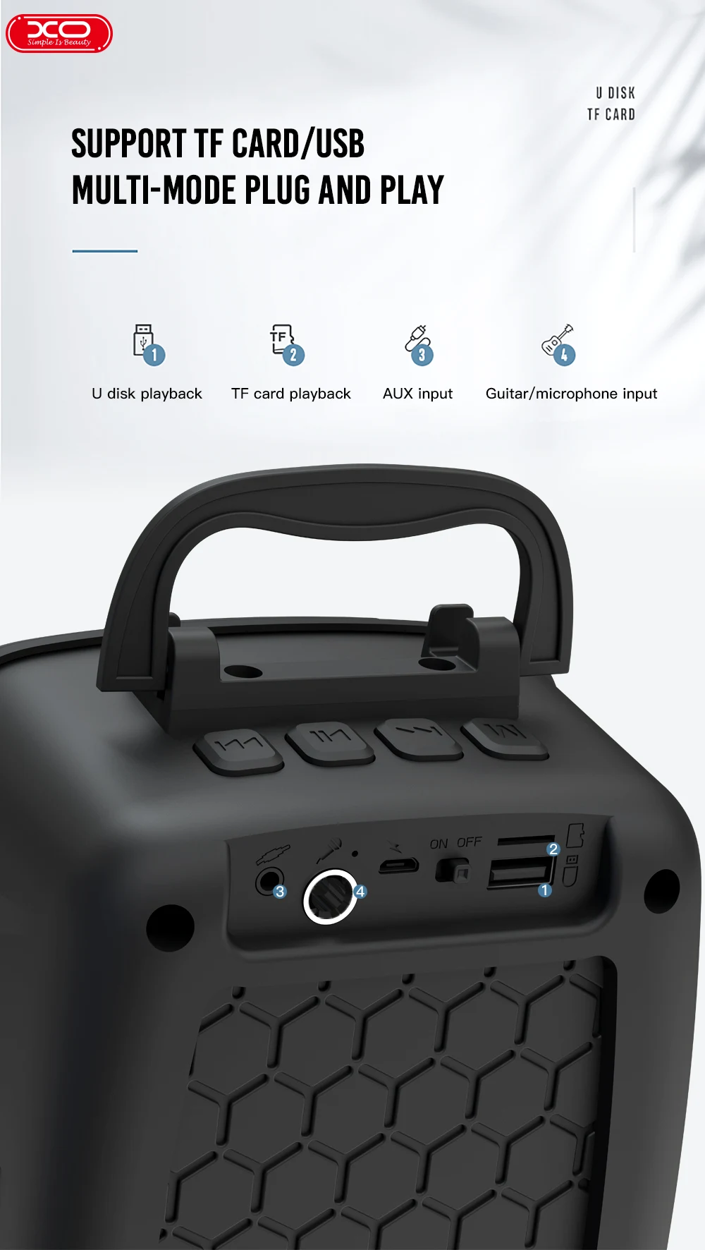 XO F29 Portable Bluetooh Speaker With Mic Port And Phone Stand - AppleMe