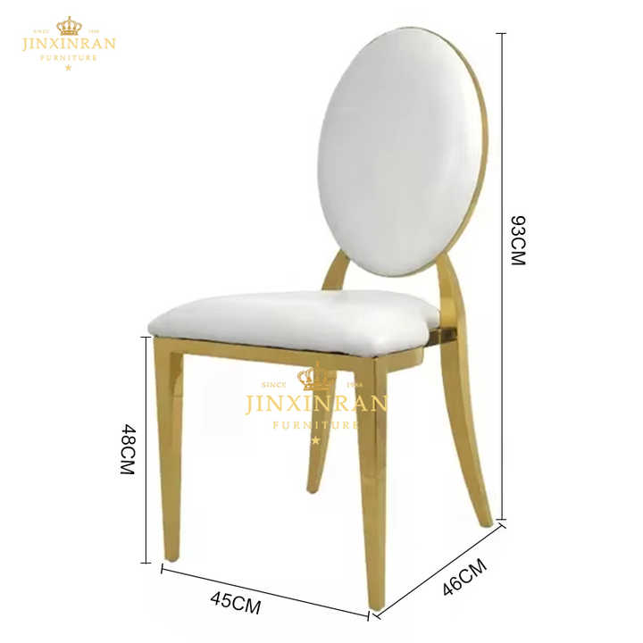 Modern Luxury Event Chairs Round Back PU Leather Party Chair Stainless ...