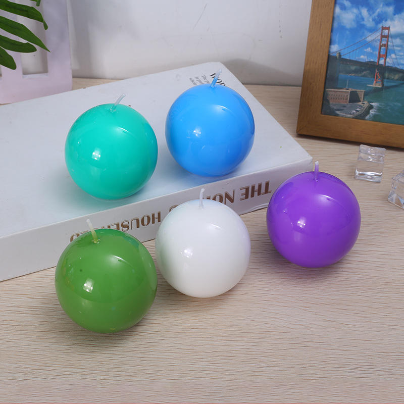 70mm Diameter Handmade Paraffin Wax Ball Shape Candles for Home Event ...