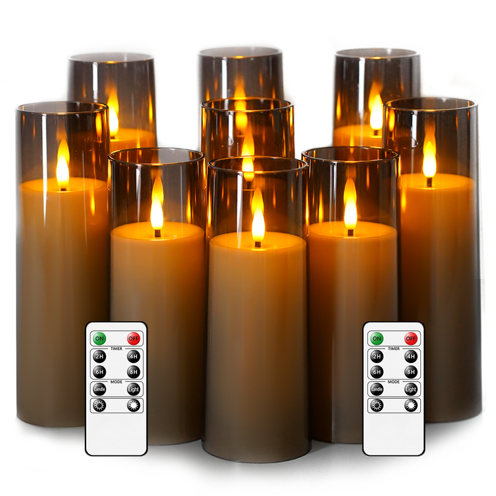 Kakoya Set of 9 Classic Style LED Candle Lights With Remote Control ...