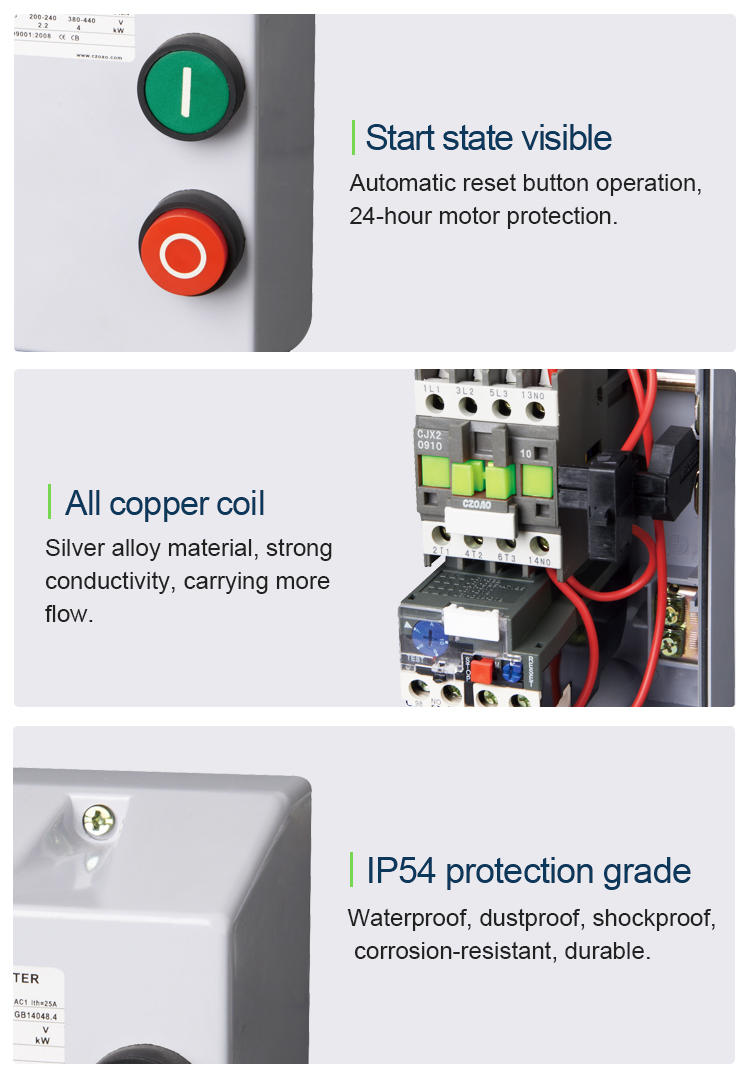 Hot Sale DOL QCX2-09 LE1-09 9A 400V 3 Phase Solenoid Starter with ...