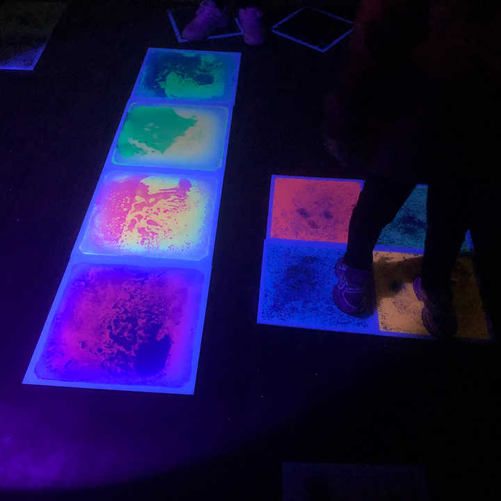 Mini Size 30CM UV Sensory Tile Luminous Gel Filled UV Liquid Glowing ...