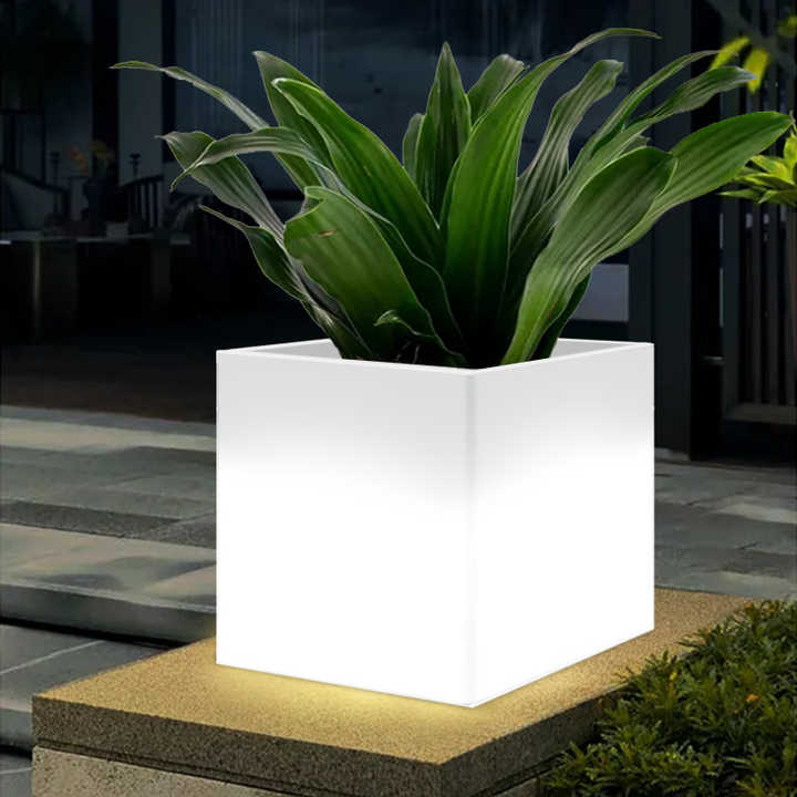 Colorful Solar LED Plant Pots for Outdoor Garden Warm White Luminous ...