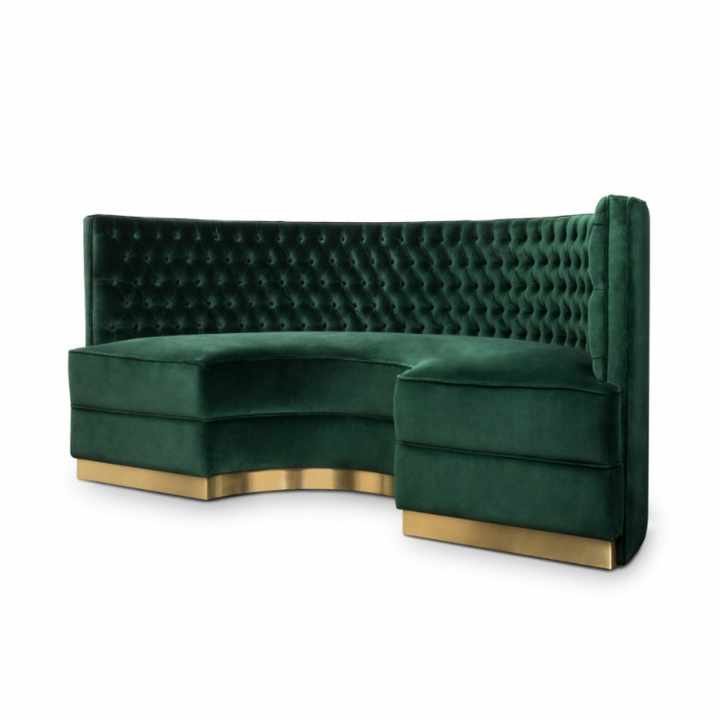 Green Round Sofa Booths Tufted Belvet Restaurant Furniture Booth ...