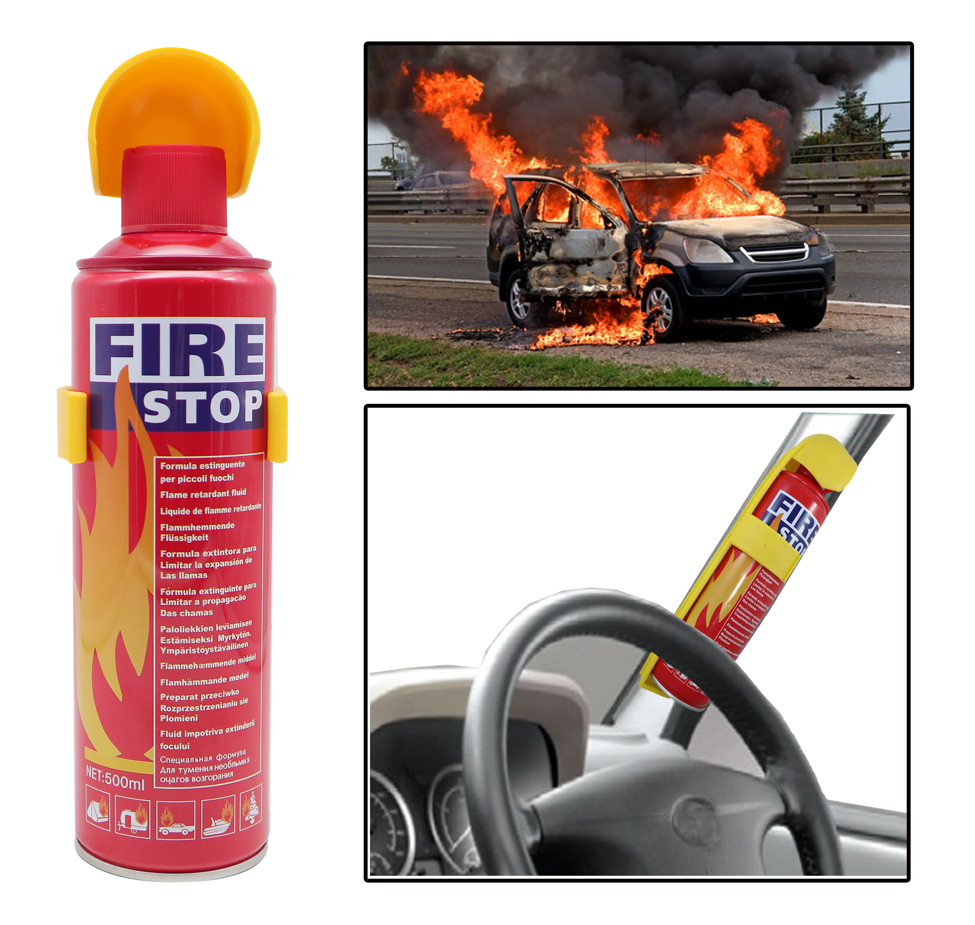 Extintor para carro Vehiculo Camioneta Fire Stop 500ml GENERICO ...