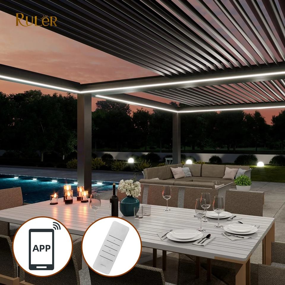 Modern Design Bioclimatic Waterproof Louvre Roof Gazebo