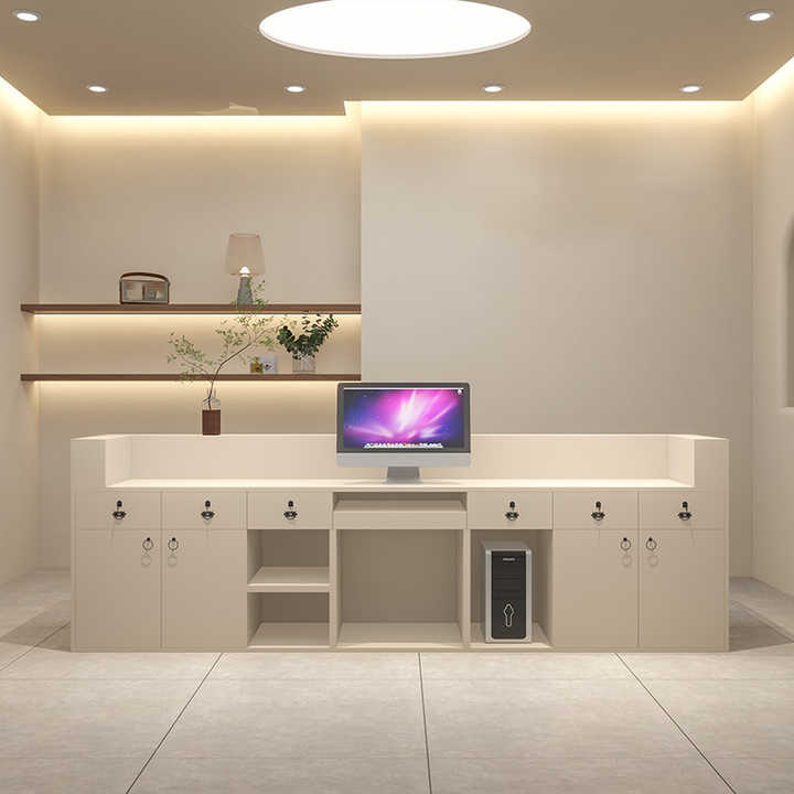 Customizable Beauty Salon Reception Counter - Modern & Eco-friendly