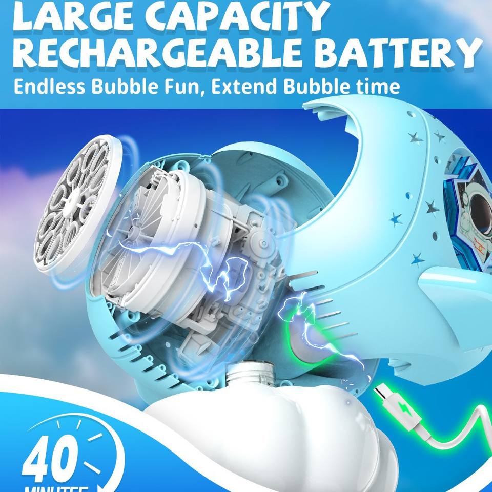 USB Rechargeable Automatic Space Bubble Machine Starry Sky Projector ...
