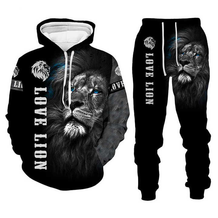 Custom Sublimation Sweatshirts Lion King Jogging Set for Men - OEM