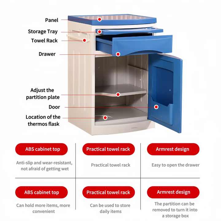 Medical bedside table, hospital ward bedside table, hospital ward ...