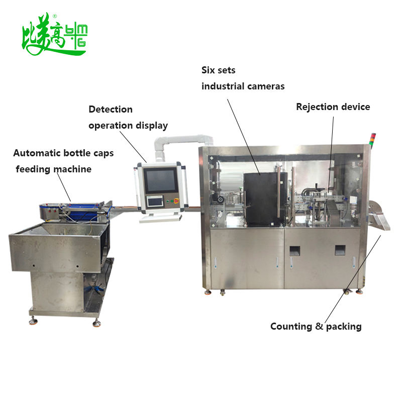 Automatic 6-Camera Vision Inspection System Rotary Cap Feeding Machine ...