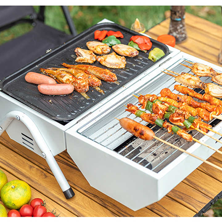 Portable DoubleSided Charcoal Grill Stove Ideal for Outdoor Barbecue ...