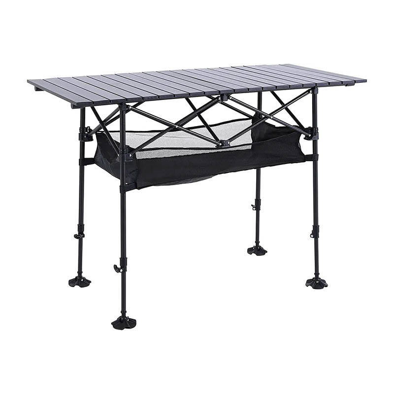 Outdoor Adjustable Height with Carrying Bag Aluminum Folding Grid Table ...