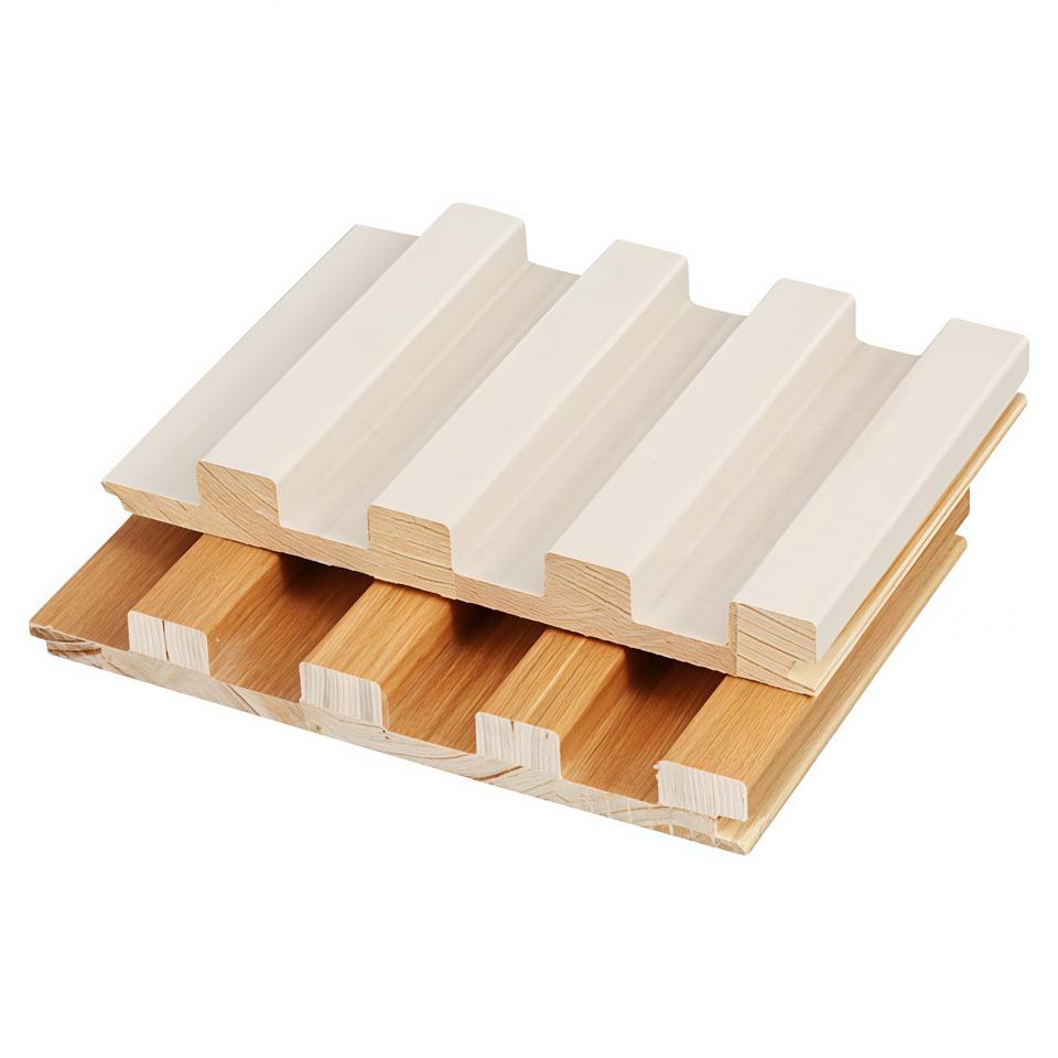Solid Wood Grille Background Wall Panel Solid Core Concave-convex Wood ...