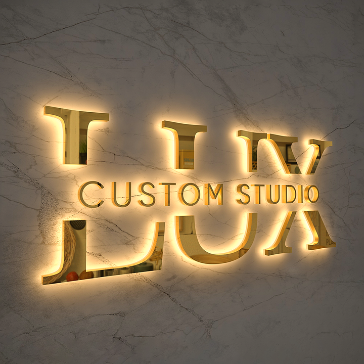 Custom Beauty Salon Indoor 3D Logo Sign LED Metal Letters