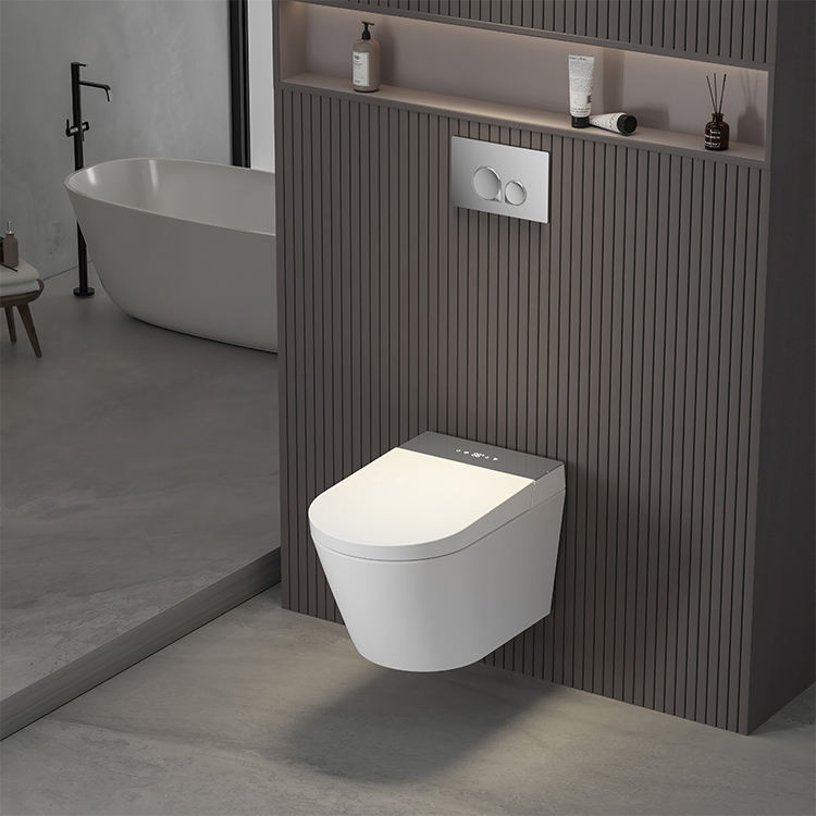 Wealwell Wall Hung Smart Toilet with Remote Control Dual-Flush Instant ...