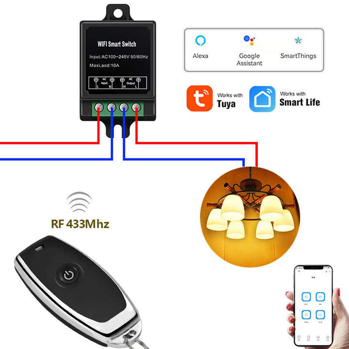 Smart Wifi Switch - Tuya Interruptor Wifi AC Relay RF