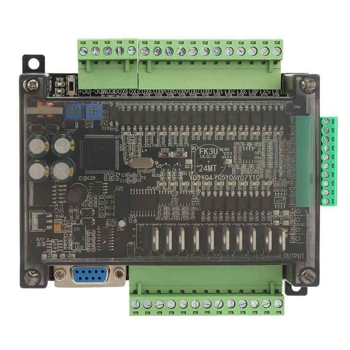 FX3U-24MR FX3U-24MT PLC industrial control board 14 input 10 output 6AD 2DA with 485 ...