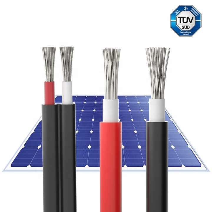 Red Black TUV PV1-F Twin Core DC PV Wire Solar Battery Cable 4mm2 6mm2 10mm2 16mm2 25mm2 35mm2 ...