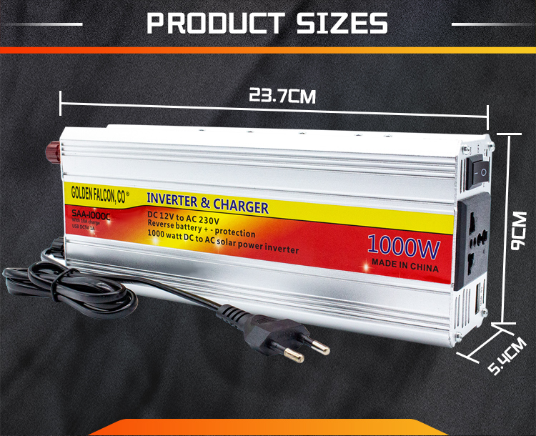 Power Inverter & Charger SAA-1000C 650W 12VDC To 220VAC & USB 5V ...