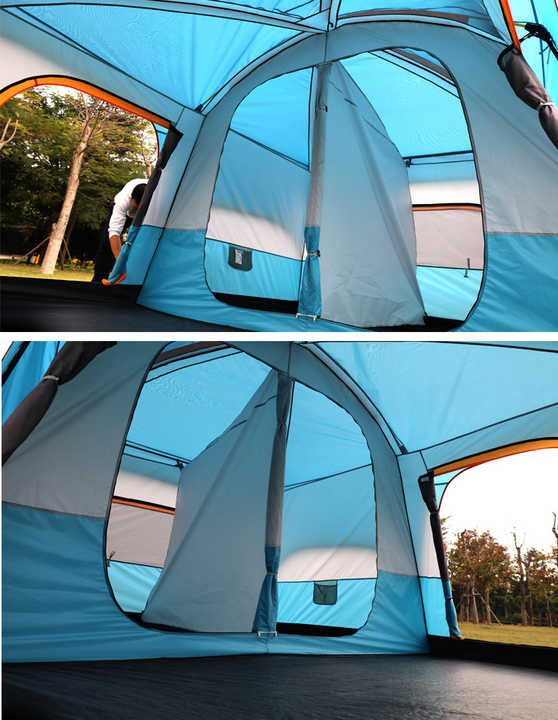 Large Wind-Resistant Double-Layer Glamping Tent for Family Outdoor ...