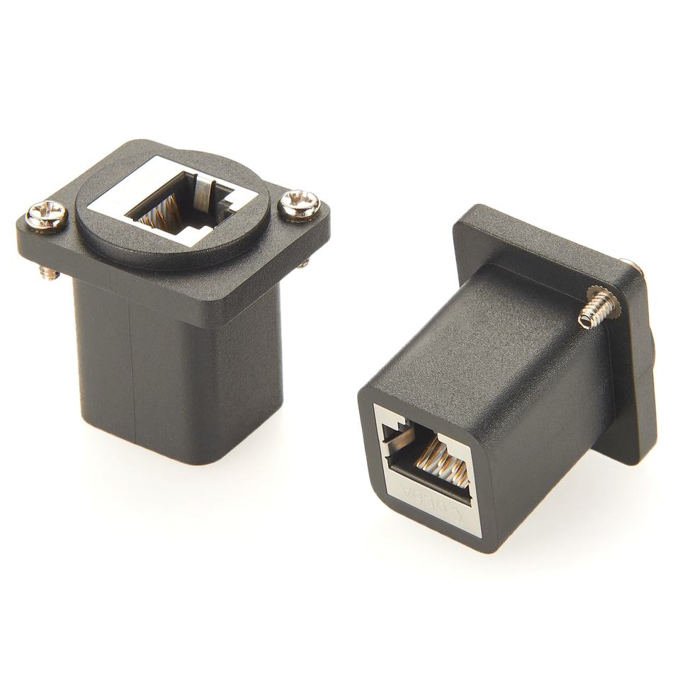 D-Type RJ45 CAT6A Panel Mount Coupler Cat6A D Series Chassis Panel ...